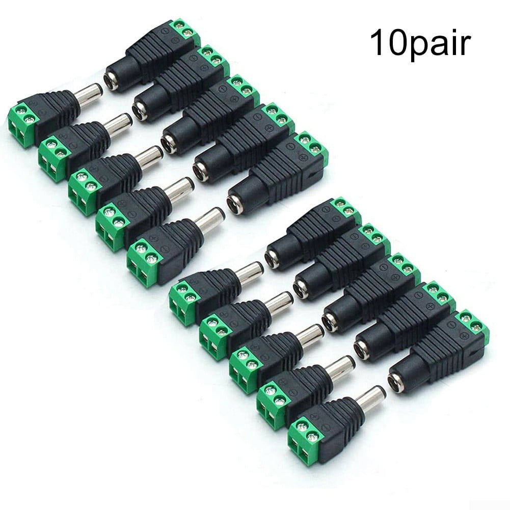 UHUSE 20 x 12V DC MALE FEMALE POWER CONNECTOR ADAPTER SOCKET JACK PLUG ...