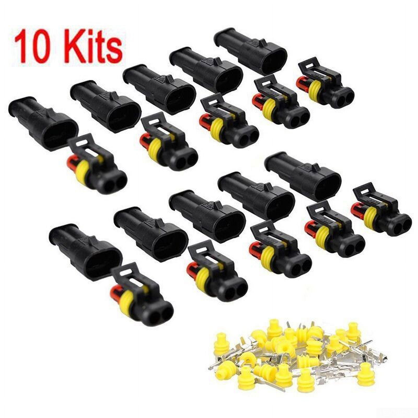 UHUSE 20pc/Set 2 Pin Way Car Auto Waterproof Electrical Connector Plug ...