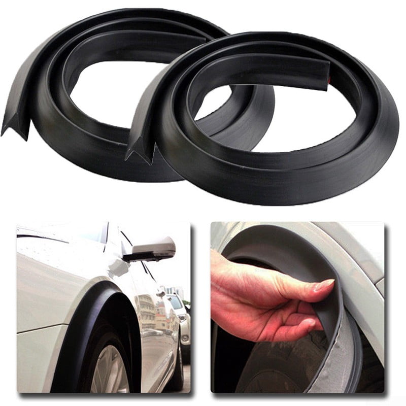 UHUSE 2Pcs 1.5m Black Car Wheel Fender Extension Moulding Flares Trim ...
