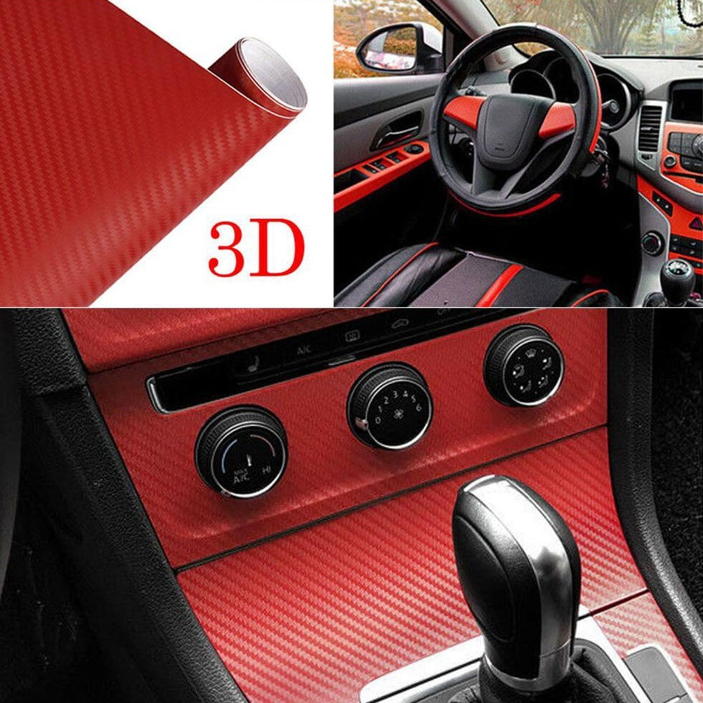 UHUSE 3D Car tablet Red Interior Accessories Panel Carbon Fiber Vinyl ...