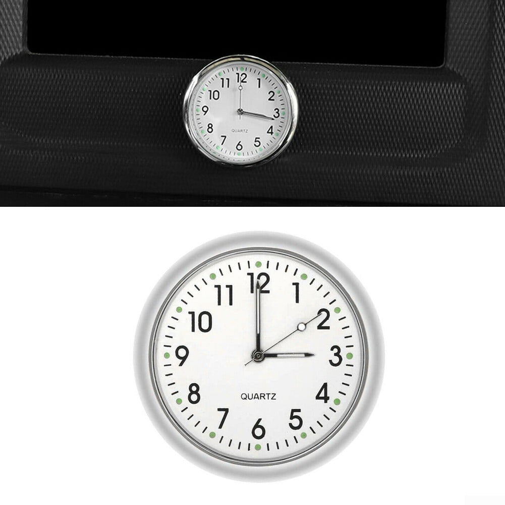 UHUSE Luminous Car Dashboard Air Vent Stick-On Time Clock Quartz Analog ...