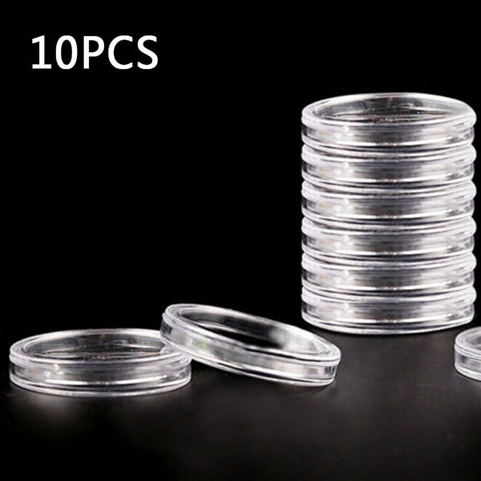 UHUSE Plastic Clear Round Capsule Box Collection Holder Case Storage ...