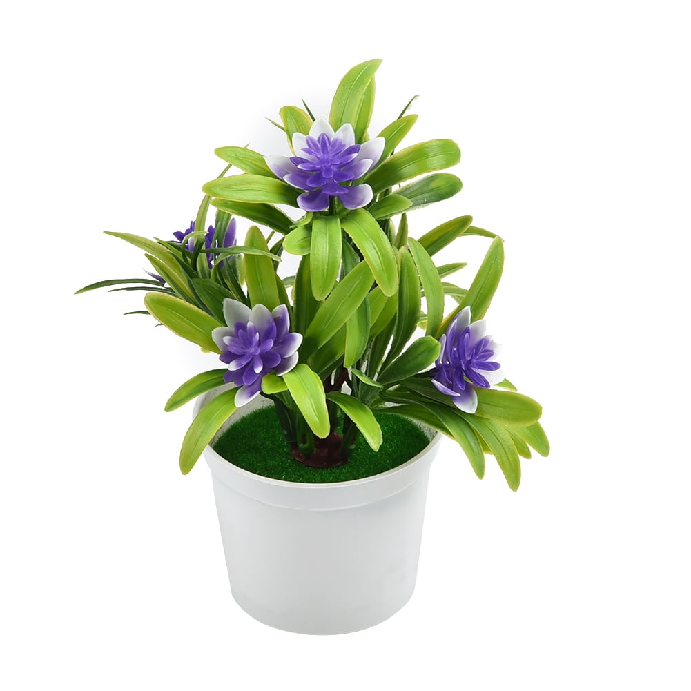 UHUSE Realistic Artificial Flowers Plant Pot Outdoor Home Office ...