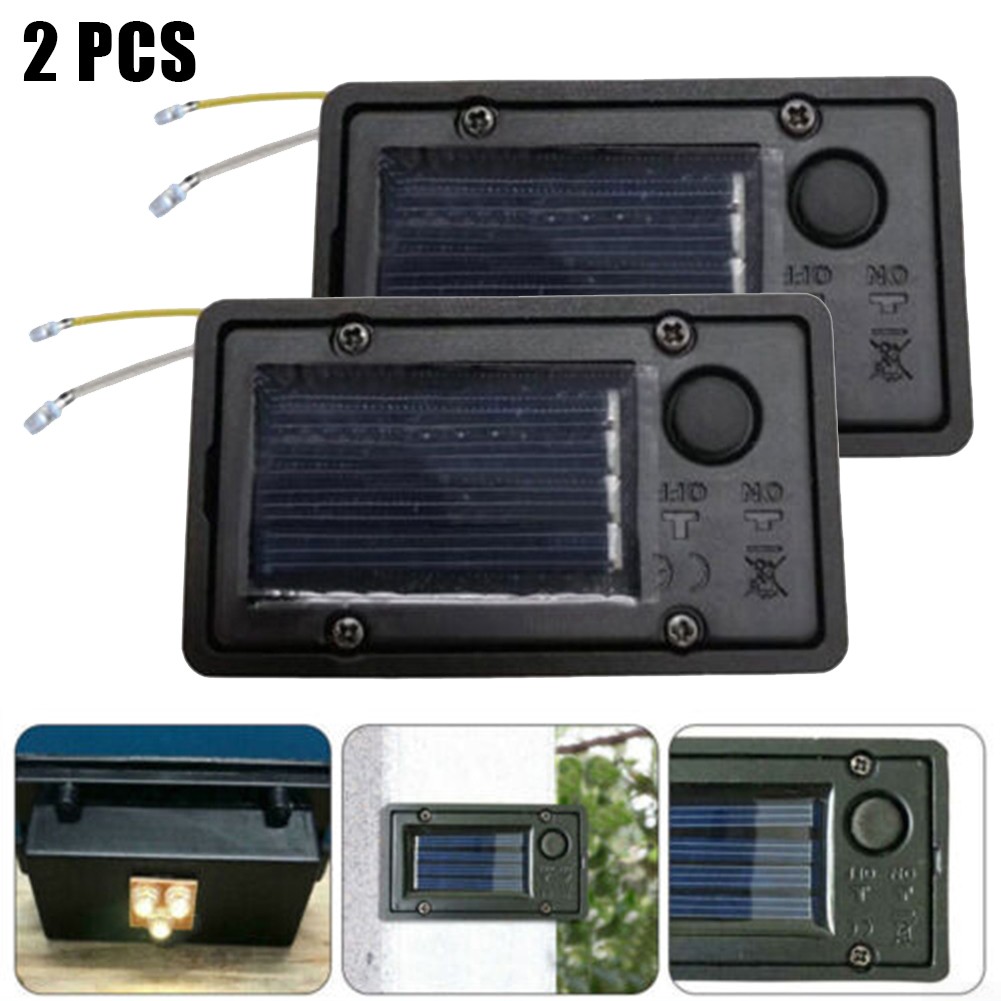 UHUSE Set of 2 Solar Lights Replacement Top with LED Bulbs Solar Panel ...