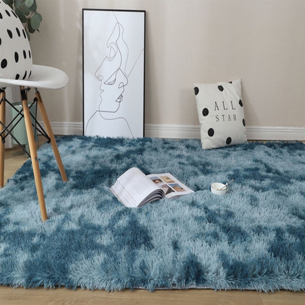 UHUSE Ultra Soft Tie-Dye Plush Carpet Fluffy Area Rug For Bedroom ...