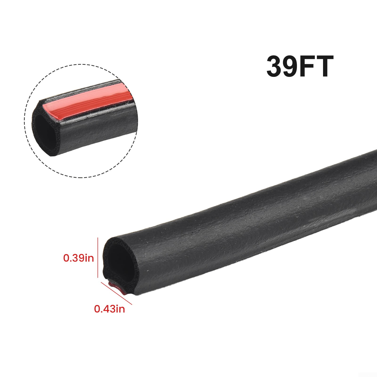 UHUSE Universal Weatherstrip Small D-shape Car Door Rubber Weather Seal ...