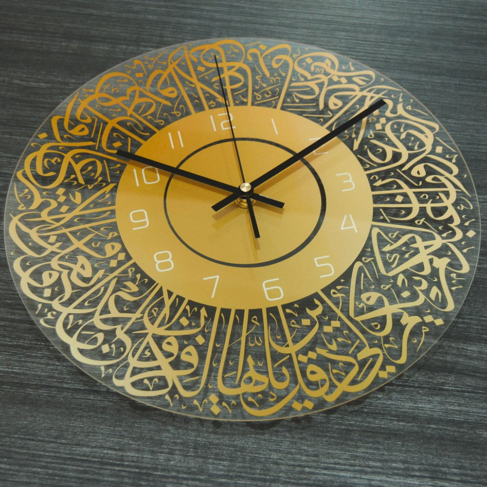 UHUSE Wall Clock Silent Transparent Acrylic Glossy Round Clock Home ...