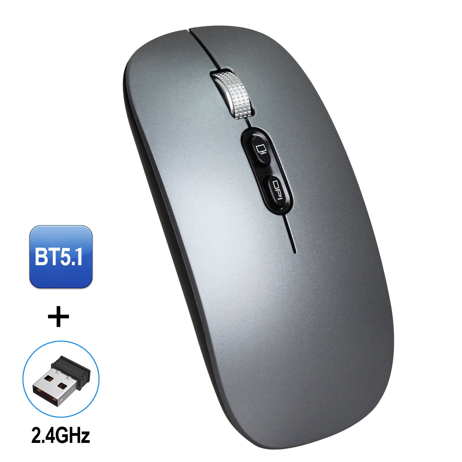 UHUYA Wireless Mouse 2.4GHz Wireless Bluetooth Dual Mode Gaming Mouse Wireless Optical USB ...