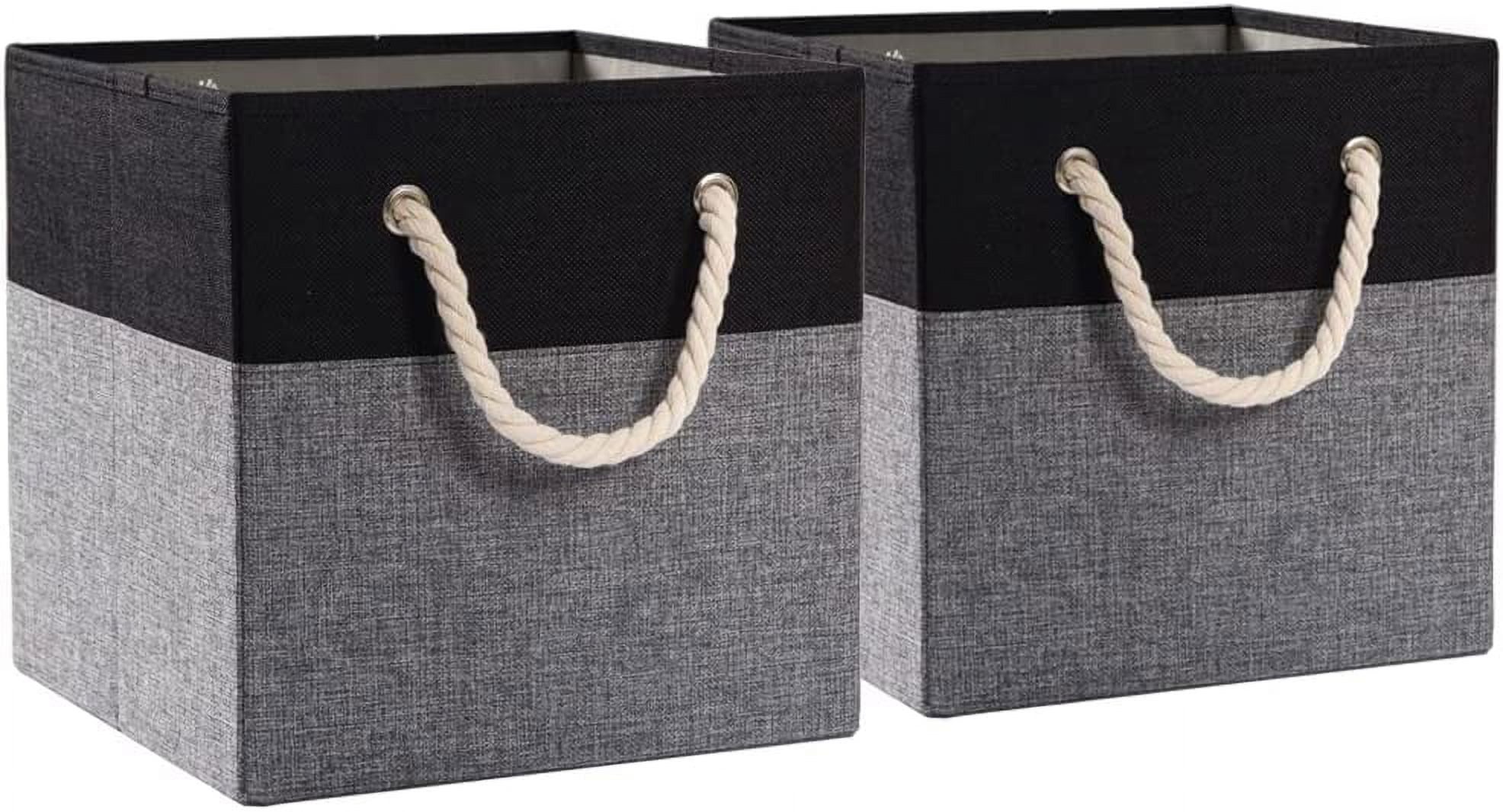 UIGYIBOR Large Foldable Cube Storage Bins 13x13 inch [2-Pack] Fabric ...