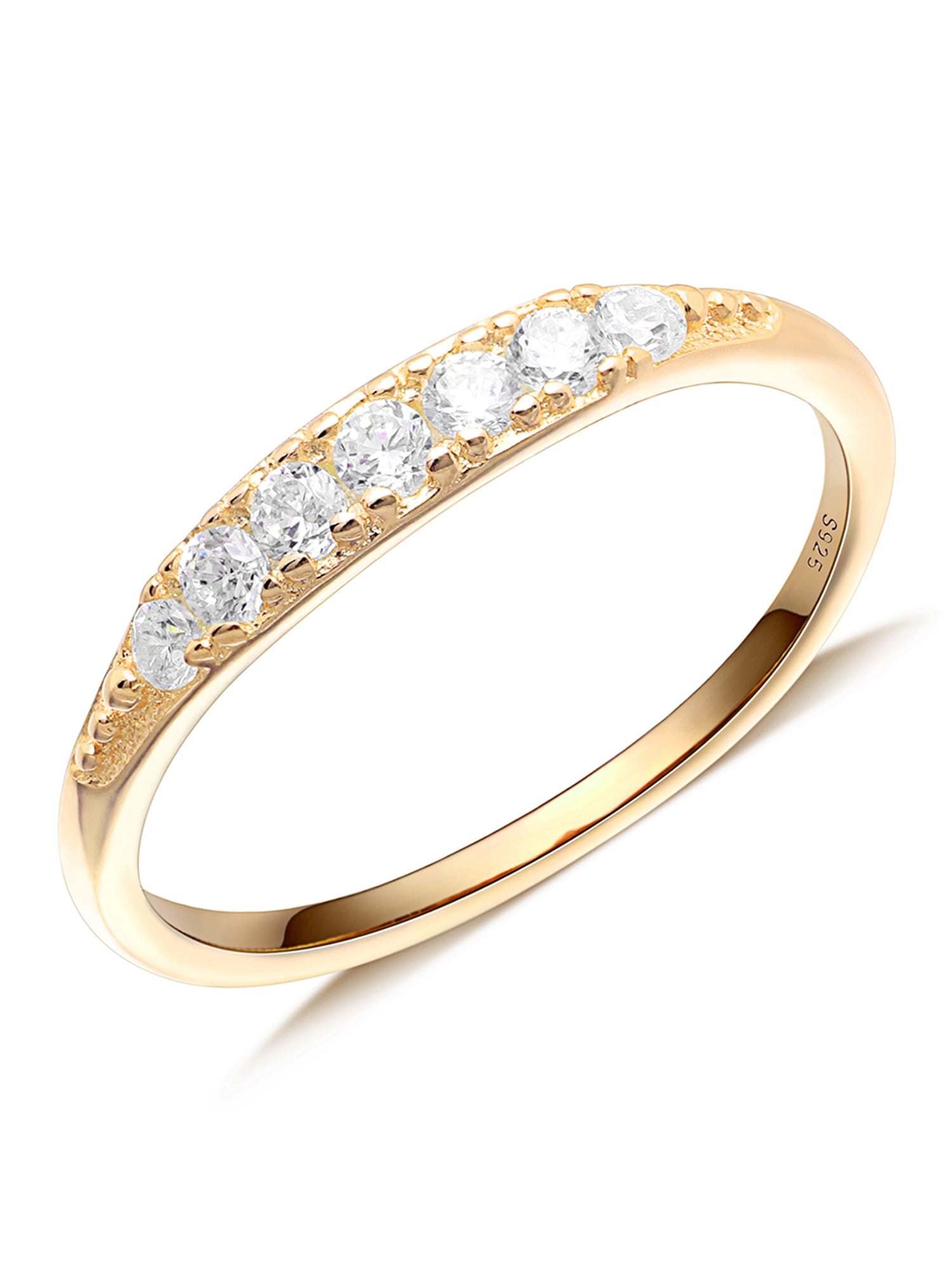 UIONEN 925 Sterling Silver Rings Women Cubic Zirconia Rings Gold Plated ...