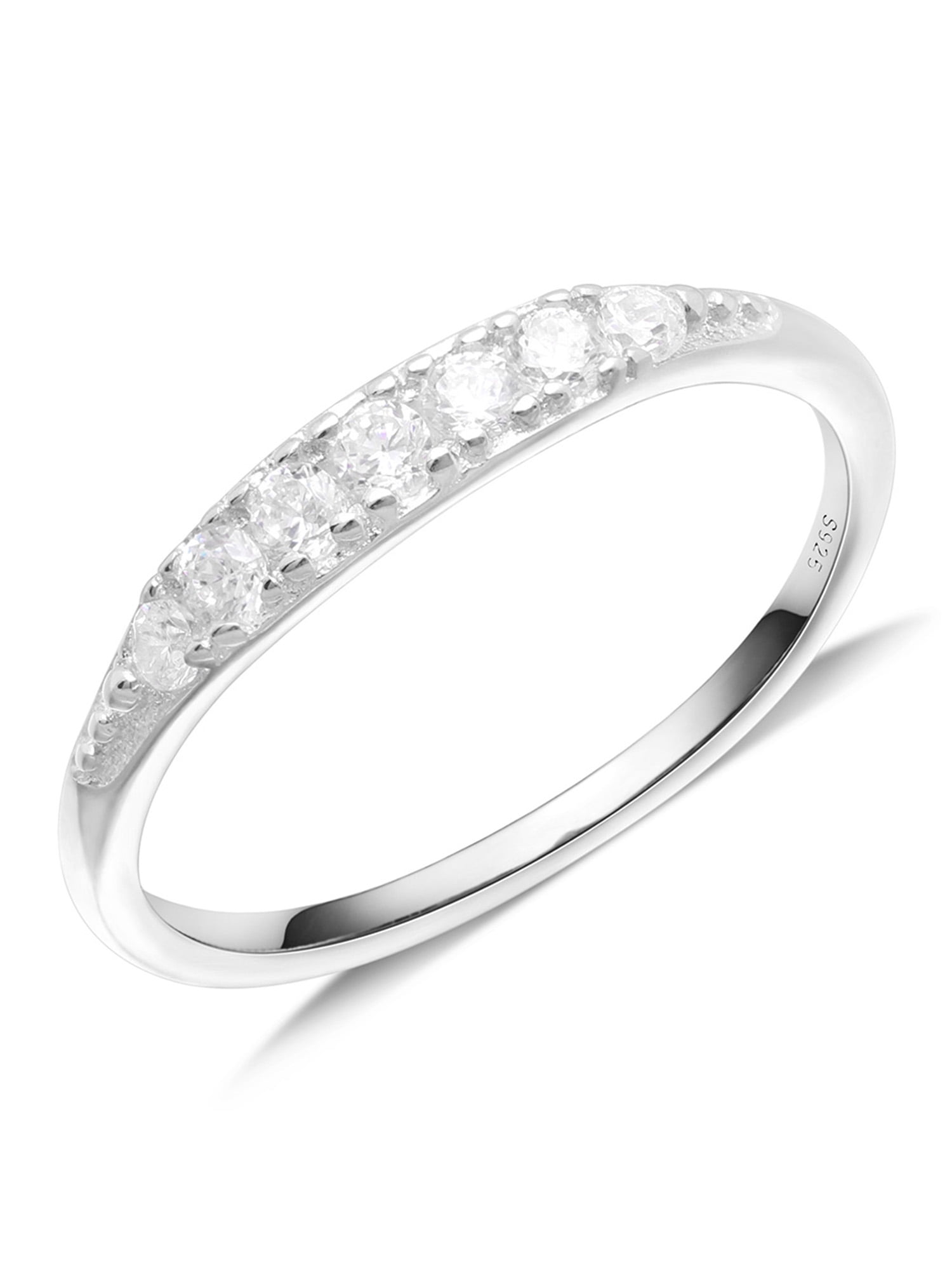 UIONEN 925 Sterling Silver Rings Women Cubic Zirconia Stackable Rings ...