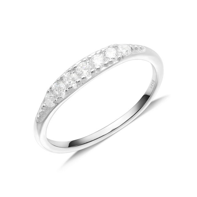 UIONEN 925 Sterling Silver Rings Women Cubic Zirconia Stackable Rings ...