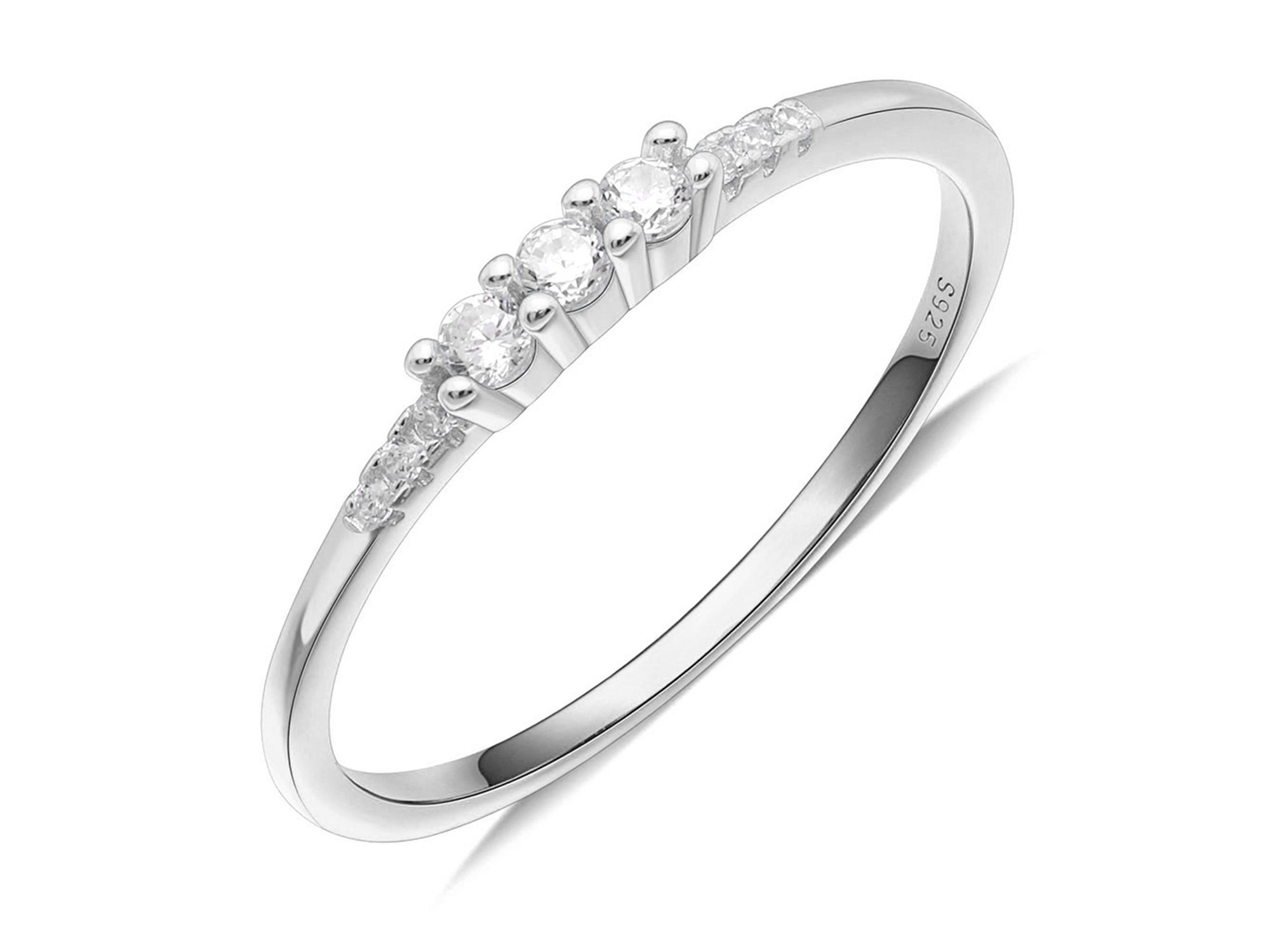 UIONEN Tiny Stacking Rings for Women Small Dainty 925 Silver Minimalist ...