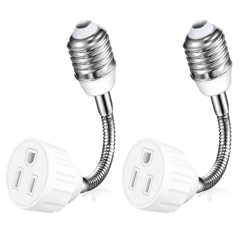 UIOUIOP Outlet Light Socket Adapter, Convert E26/E27 Bulb Socket to 3 ...