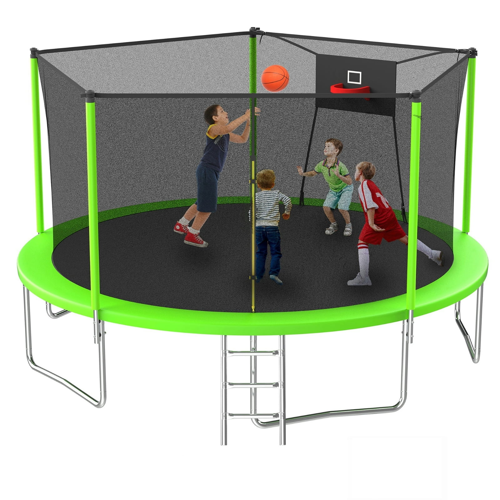 UIOWIO 14 ft Recreational Trampoline for Kids and Adults with Ladder ...