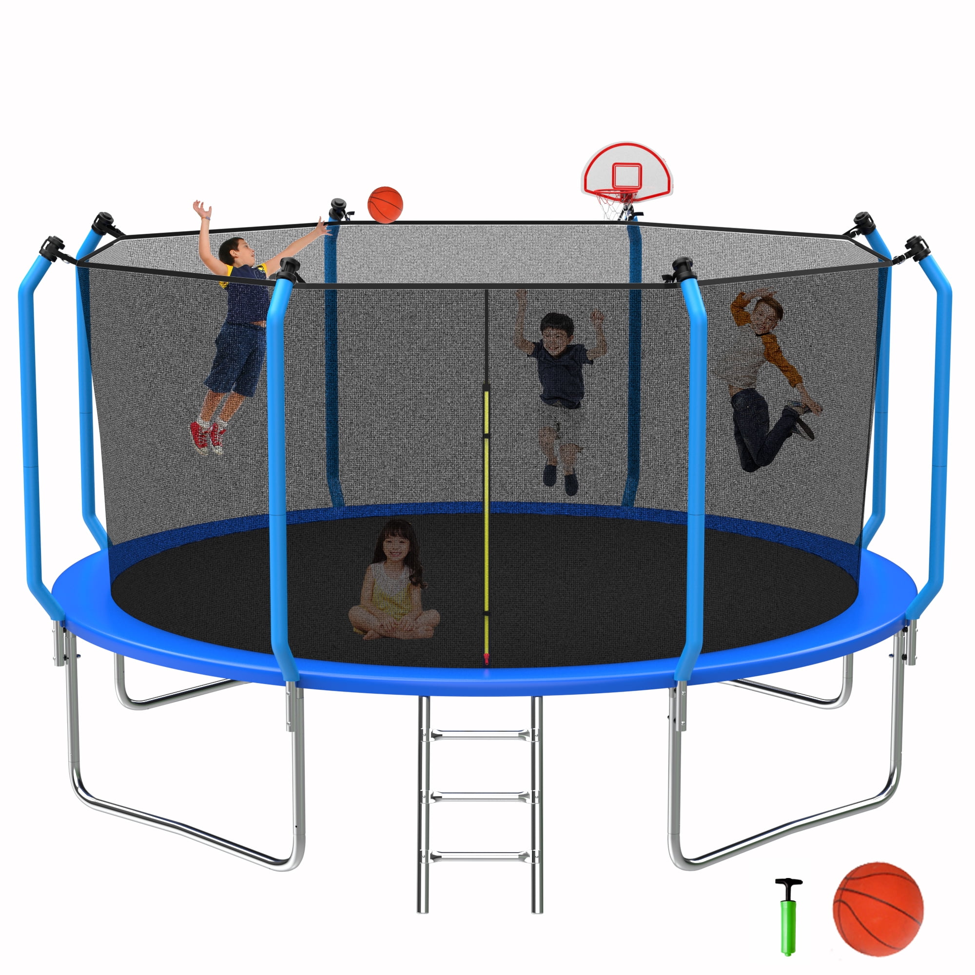 UIOWIO 14ft Trampoline for Kids Adults Upgraded 1320Lbs Trampoline ...