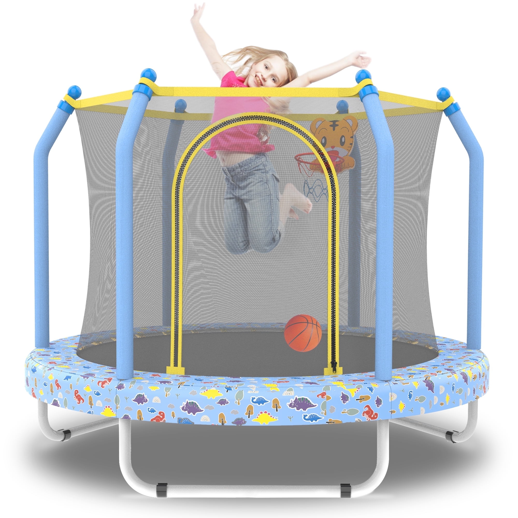 UIOWIO Toddler Trampoline Indoor 1-6 Year Old Mini Trampoline for Kids ...