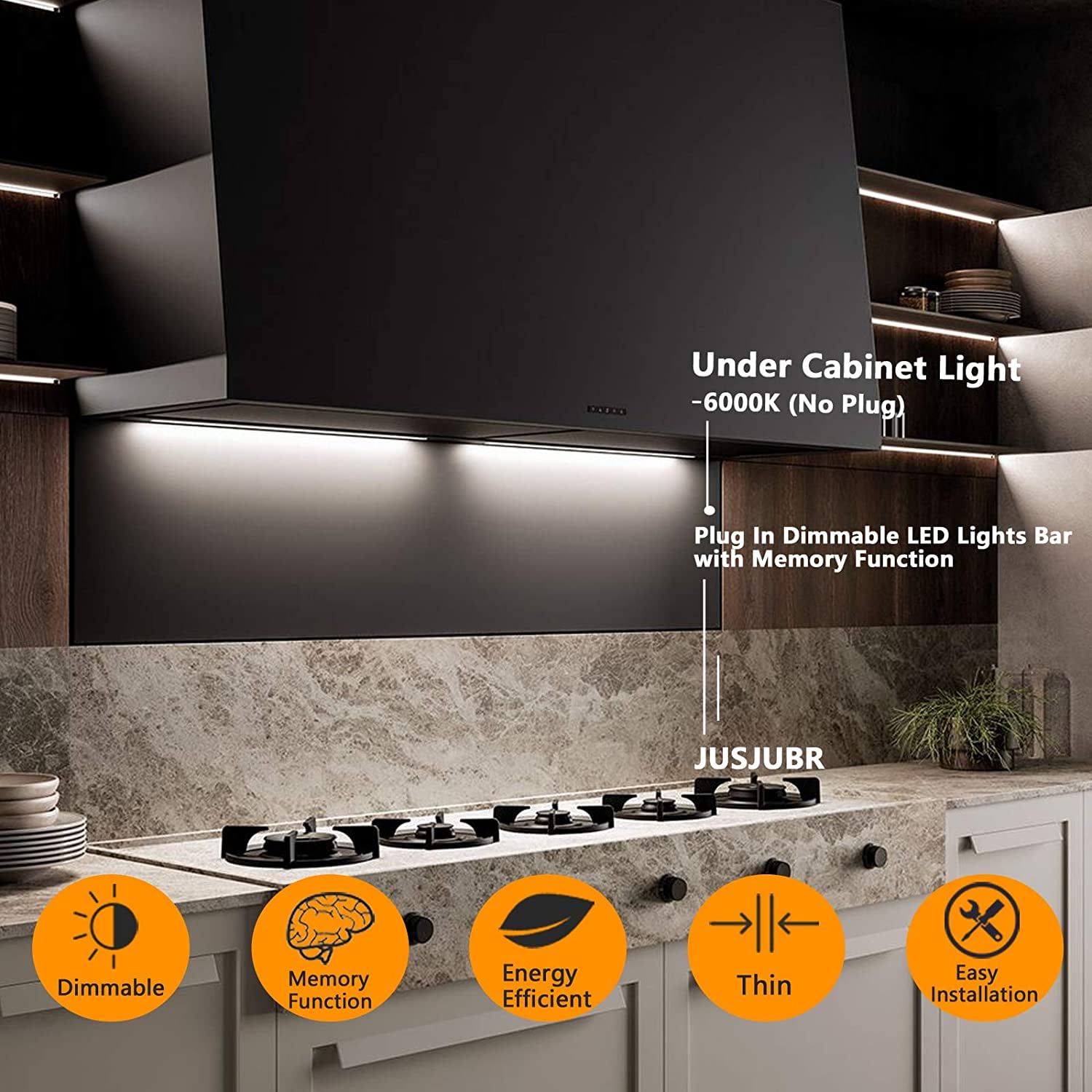 UITTG-12 Inch Under Cabinet LED Light with Memory Function, Cold White ...