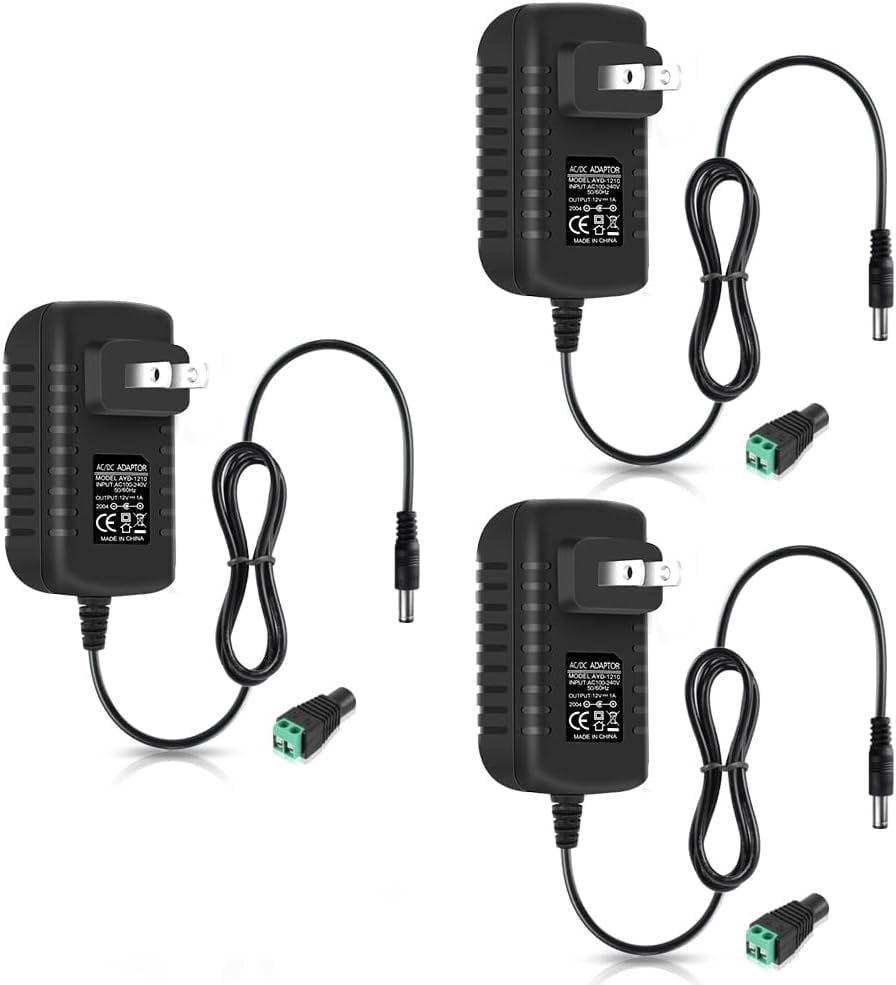 UITTG-12V Power Supply, 12 Volt 1A 12W DC Power Supply, Black Switching ...