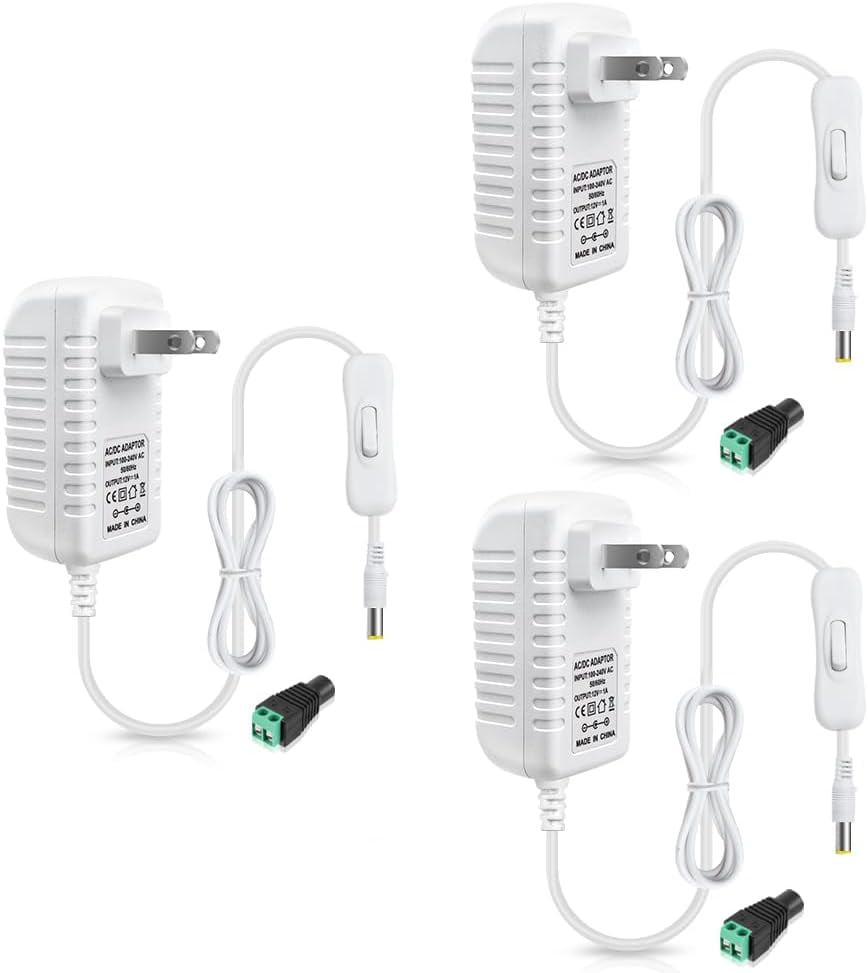 UITTG-12V Power Supply, 12 Volt 1A 12W DC Power Supply with On Off ...