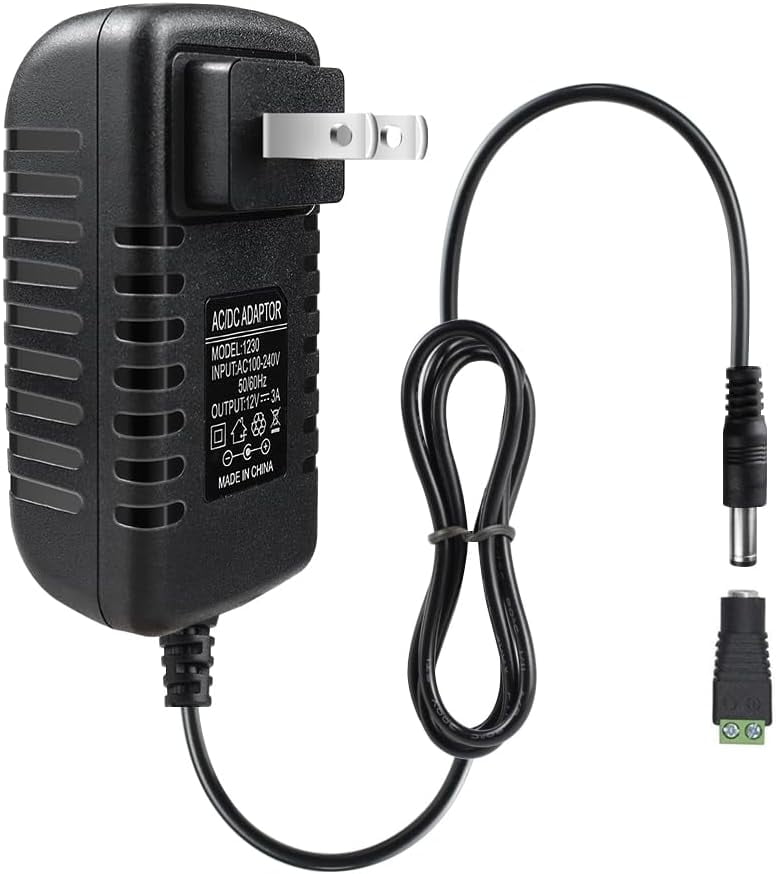 UITTG-12V Power Supply, 12 Volt 3A 36W DC Power Supply, Black Switching ...