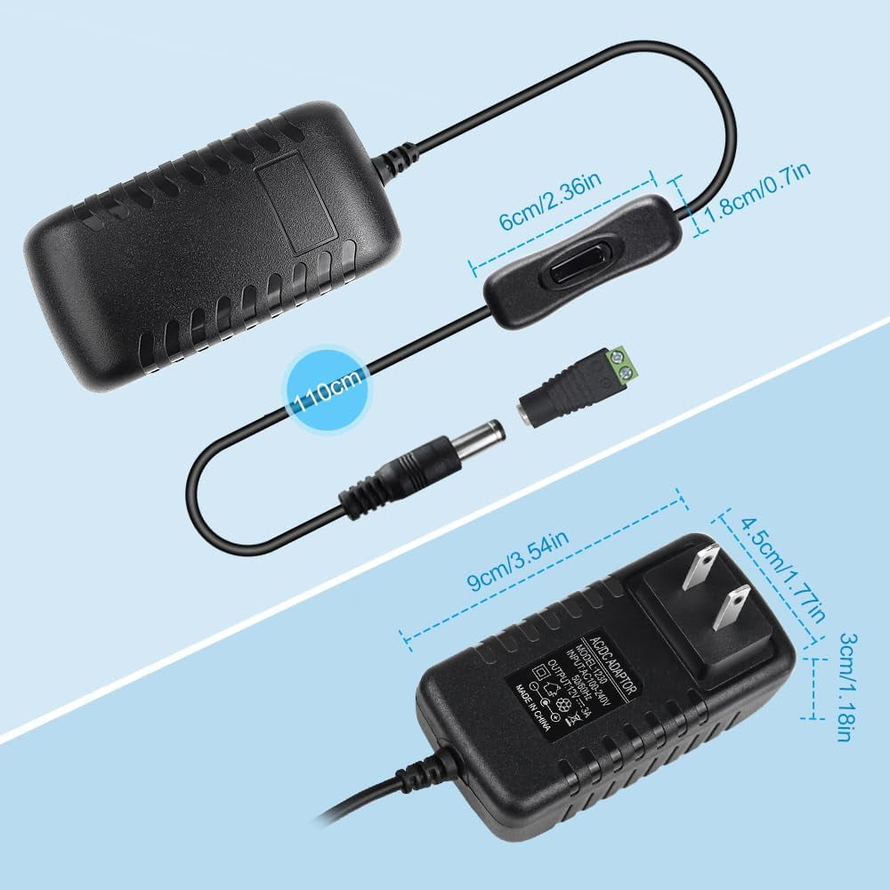 UITTG-12V Power Supply, 12 Volt 3A 36W DC Power Supply with On Off ...