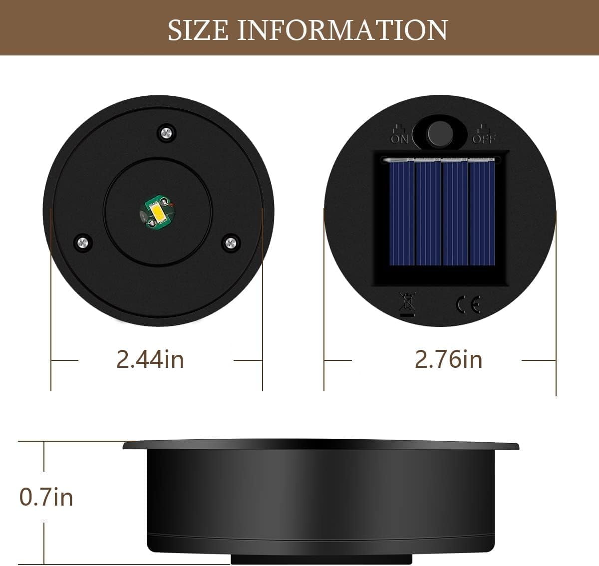 UITTG-2 Pack Replacement Solar Light Parts,Solar Lights Replacement Top ...