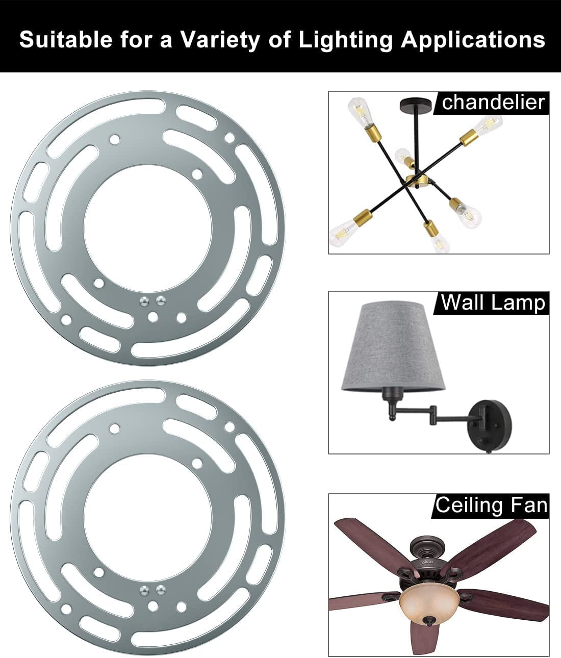 UITTG-2 Pack Universal Light Fixture Mounting Bracket, 4 Inches ...