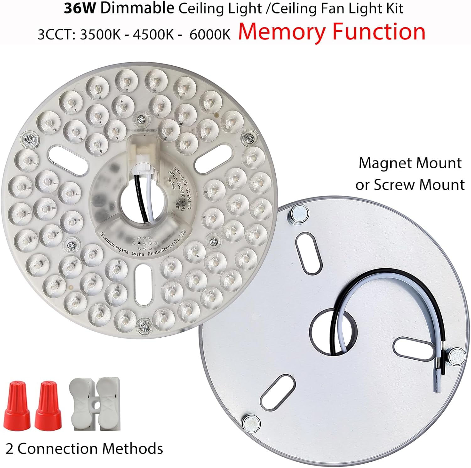 UITTG-36W 6.4" Dimmable LED Light Engine Retrofit Kit for Ceiling Fan ...