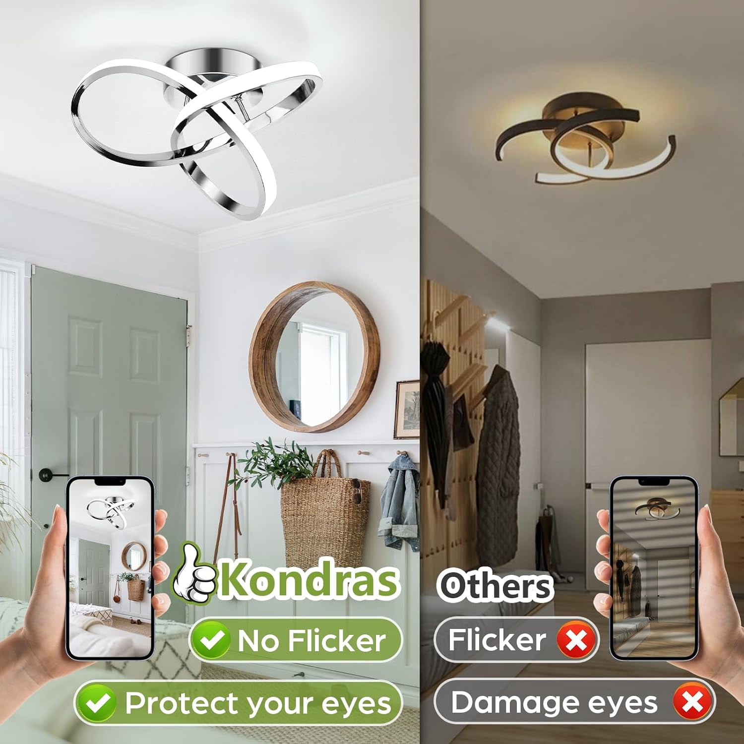 UITTG-Acrylic Modern Hallway Light for Ceiling, 2400LM Bright LED ...