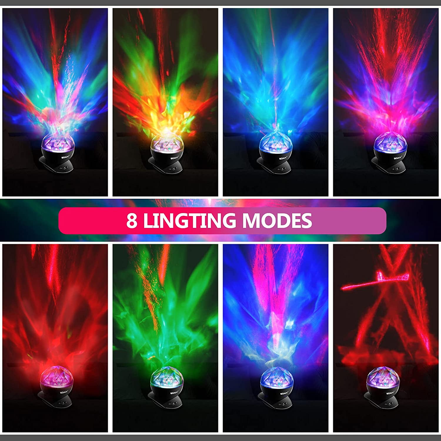 UITTG-Aurora Borealis Light Projector with Remote, 8 Mode Lighting ...
