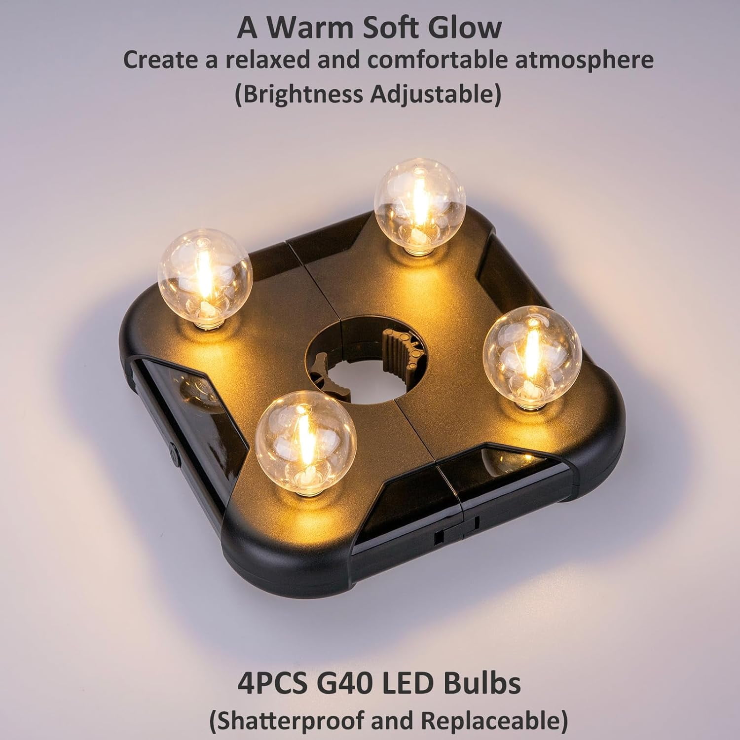 UITTG-Battery Operated Patio LED Umbrella Light with G40 Bulbs, 3 ...