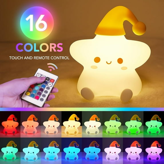 UITTG-Cute Star Night Light, Remote 10 Level Dimmable Star Lights for ...