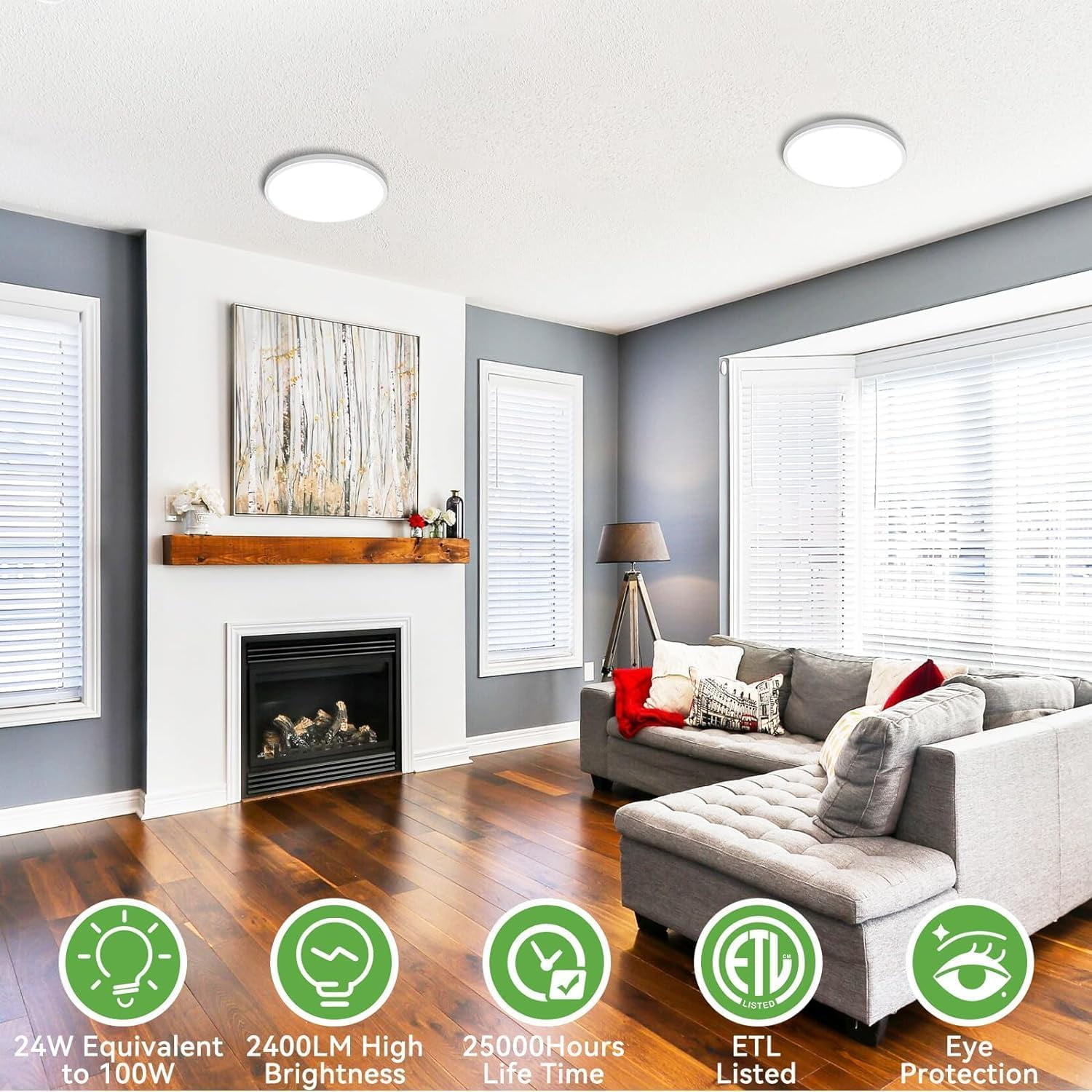 UITTG-LED Ceiling Light 9Inch - 24W 2400LM Small Led Lighting Fixture ...