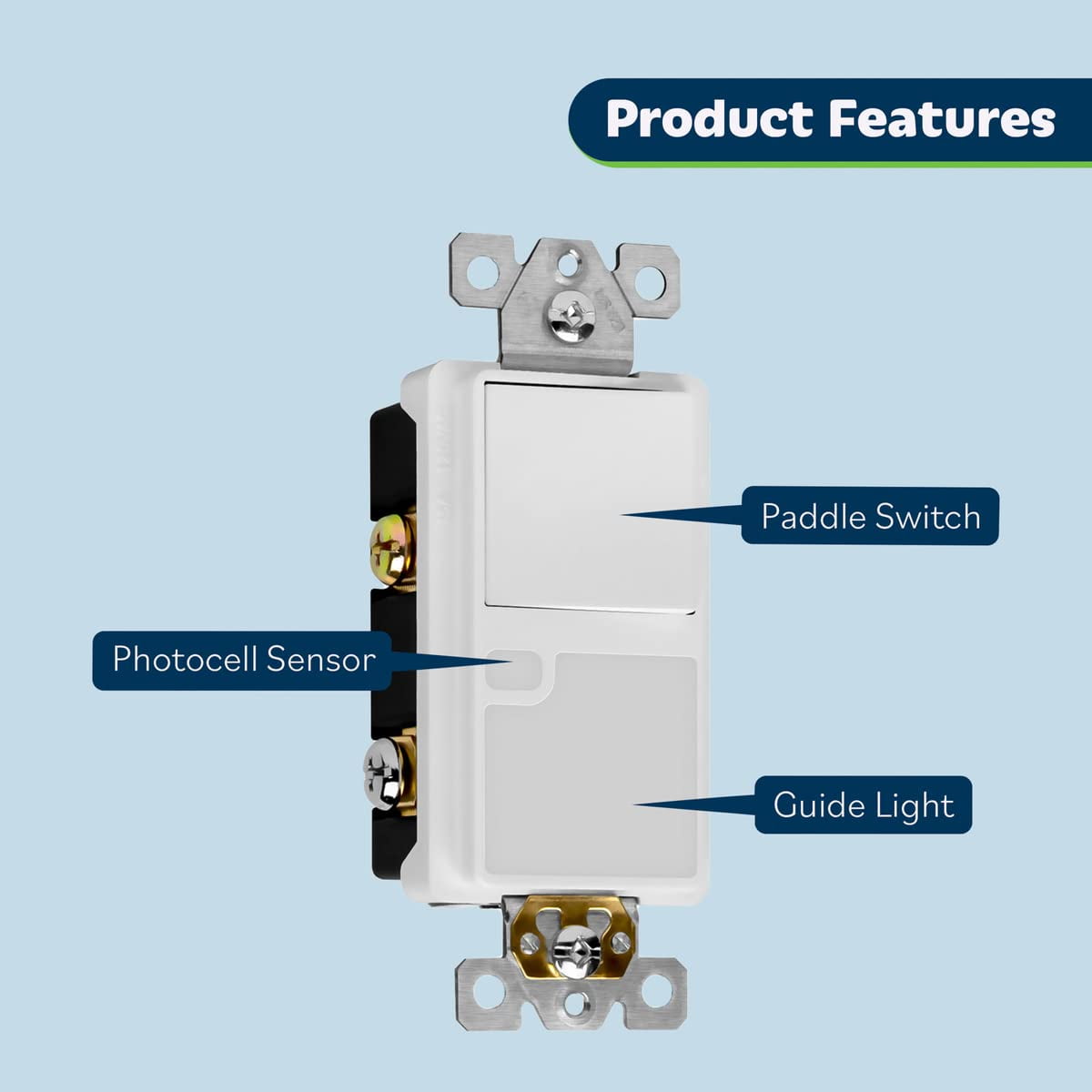UITTG-LED Guide Light Paddle Switch with Automatic Daylight Sensor ...