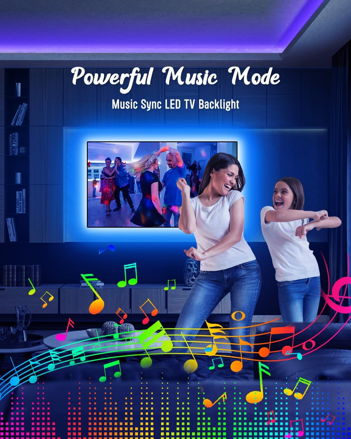 UITTG-LED Lights for TV Backlight, 13.1ft USB RGB Light Strip for 40-65 ...