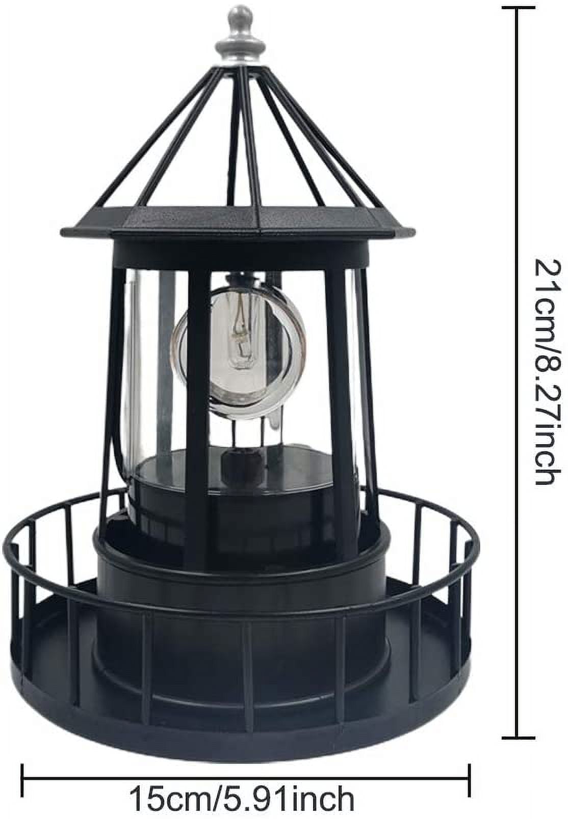 UITTG-LED Solar Powered Lighthouse, 360 Degree Rotating Lighthouse Lamp ...