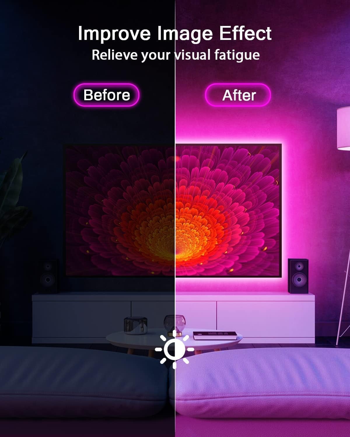 UITTG-Led Lights for TV, 16.4 FT Smart LED TV Backlights for 45-85 inch ...