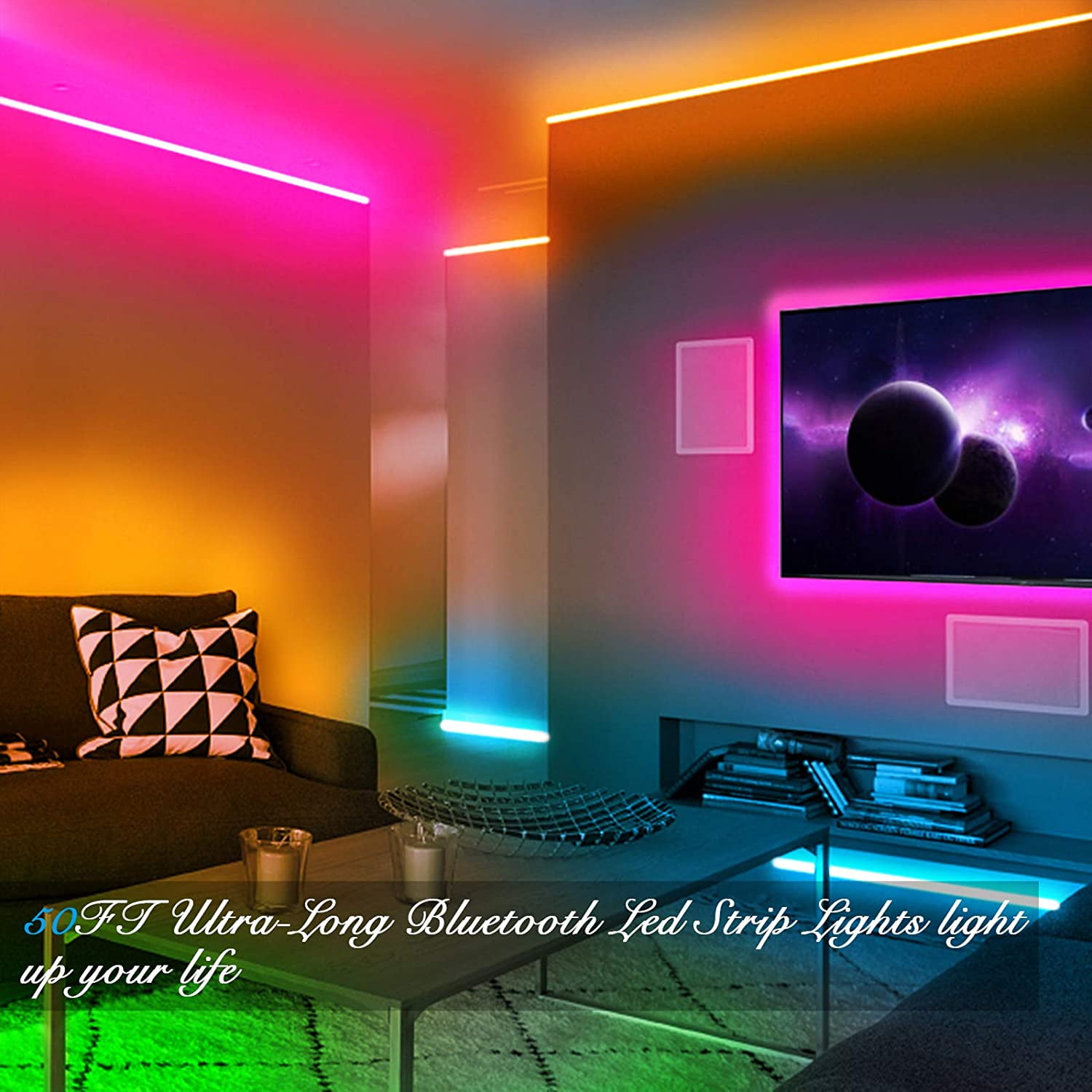 UITTG-Led Strip Lights Smart with App Control Remote, 5050 RGB for ...