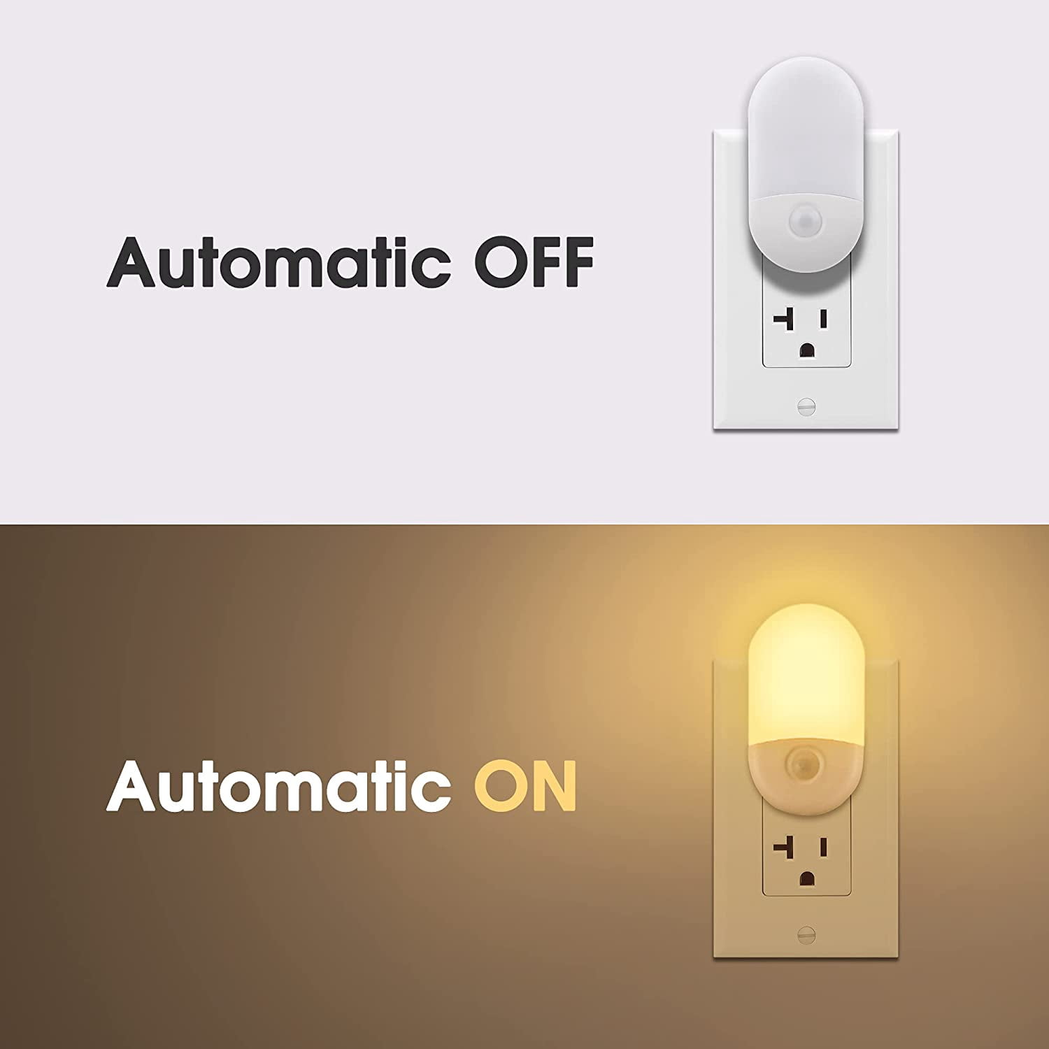 UITTG-Night Lights Plug into Wall, [𝟐 Pack] LED Dimmable Night Light ...
