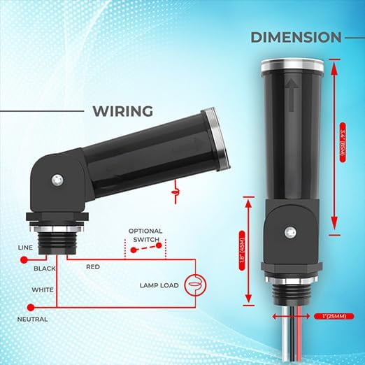 UITTG-Outdoor Conduit Lighting Control with Photocell and Swivel Mount ...