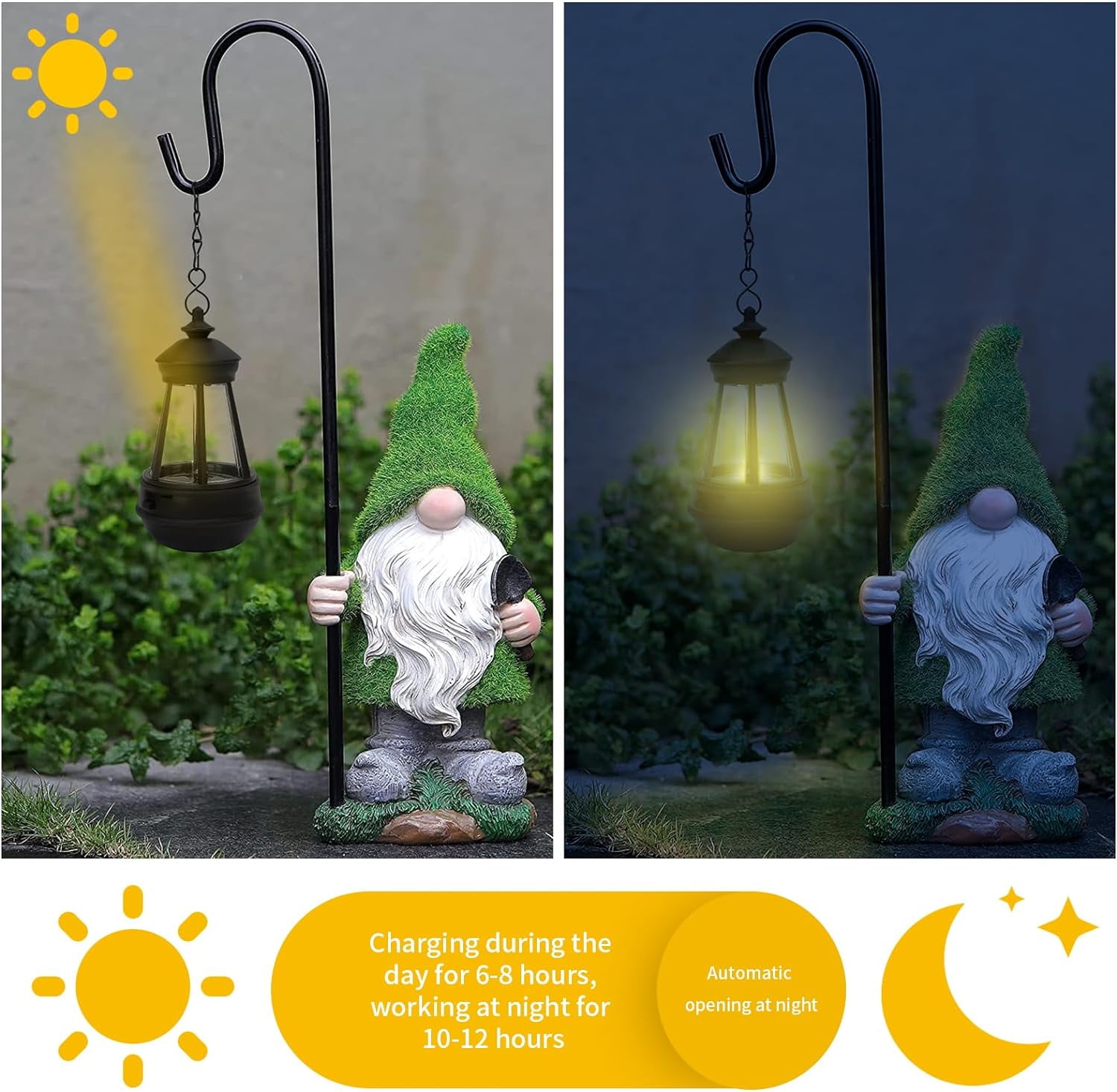 UITTG-Replacement Solar Light Parts Garden Statue Gnome Solar Light ...