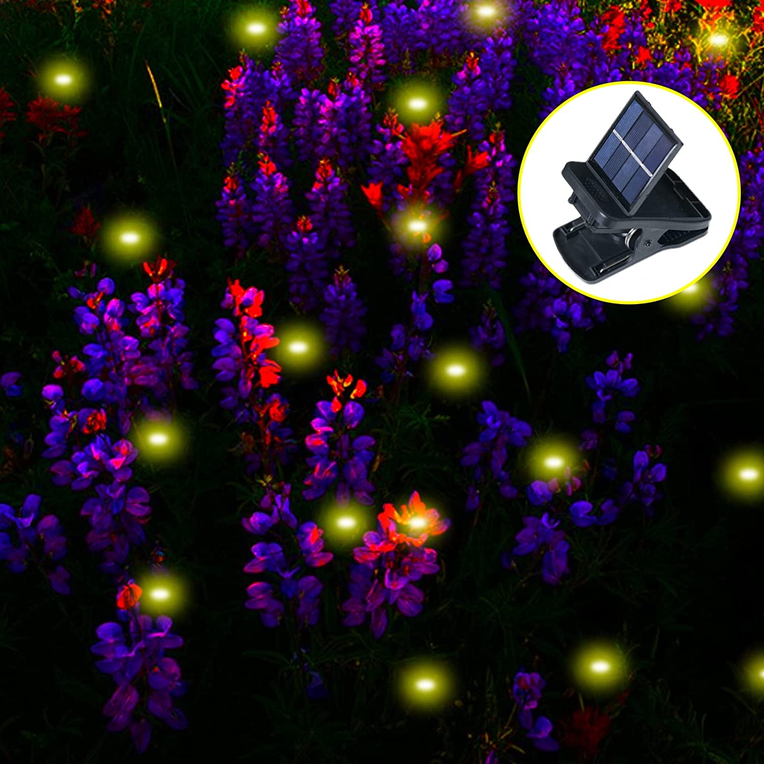 UITTG-Solar Firefly Lights, 30 LED Solar Fireflies Lightning Bugs Fairy ...