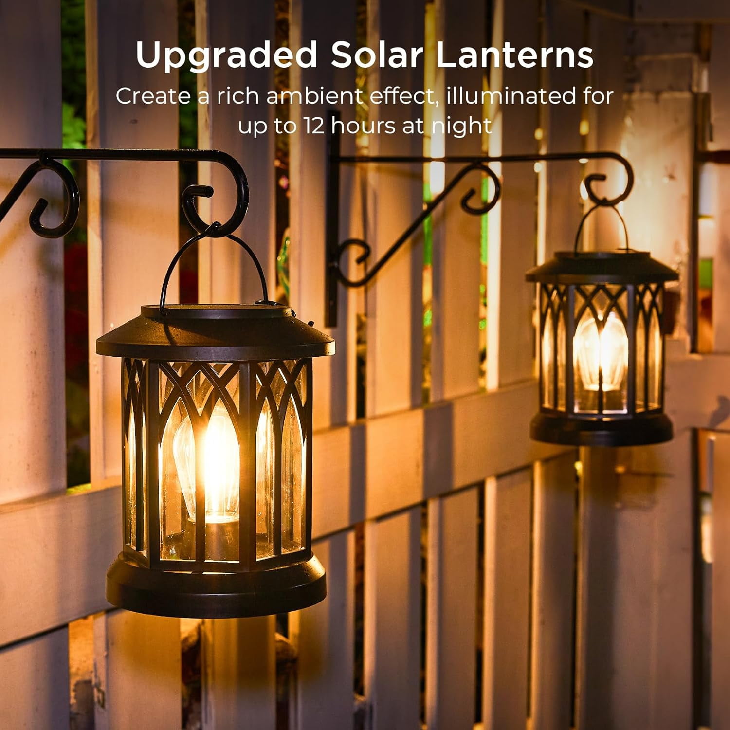 UITTG-Solar Lanterns Outdoor Waterproof, Upgraded Bright Hanging Solar ...