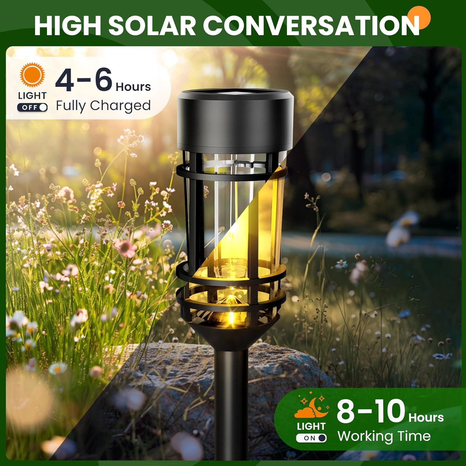 UITTG-Solar Path Lights, 4 Pack Solar Pathway Lights Outdoor ...