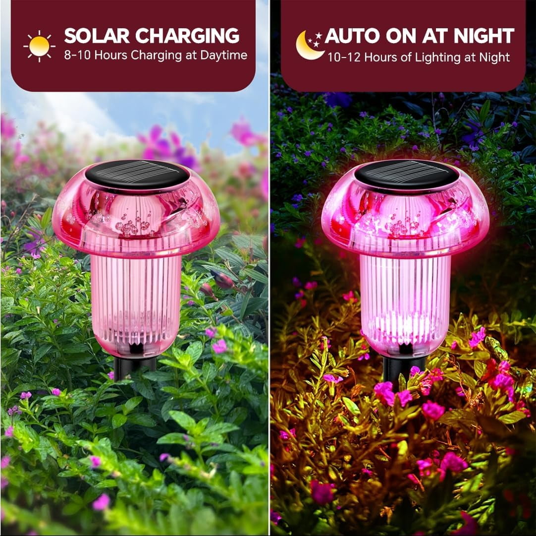 UITTG-Solar Pathway Lights Outdoor 4 Pack, Purple LED Driveway Light ...