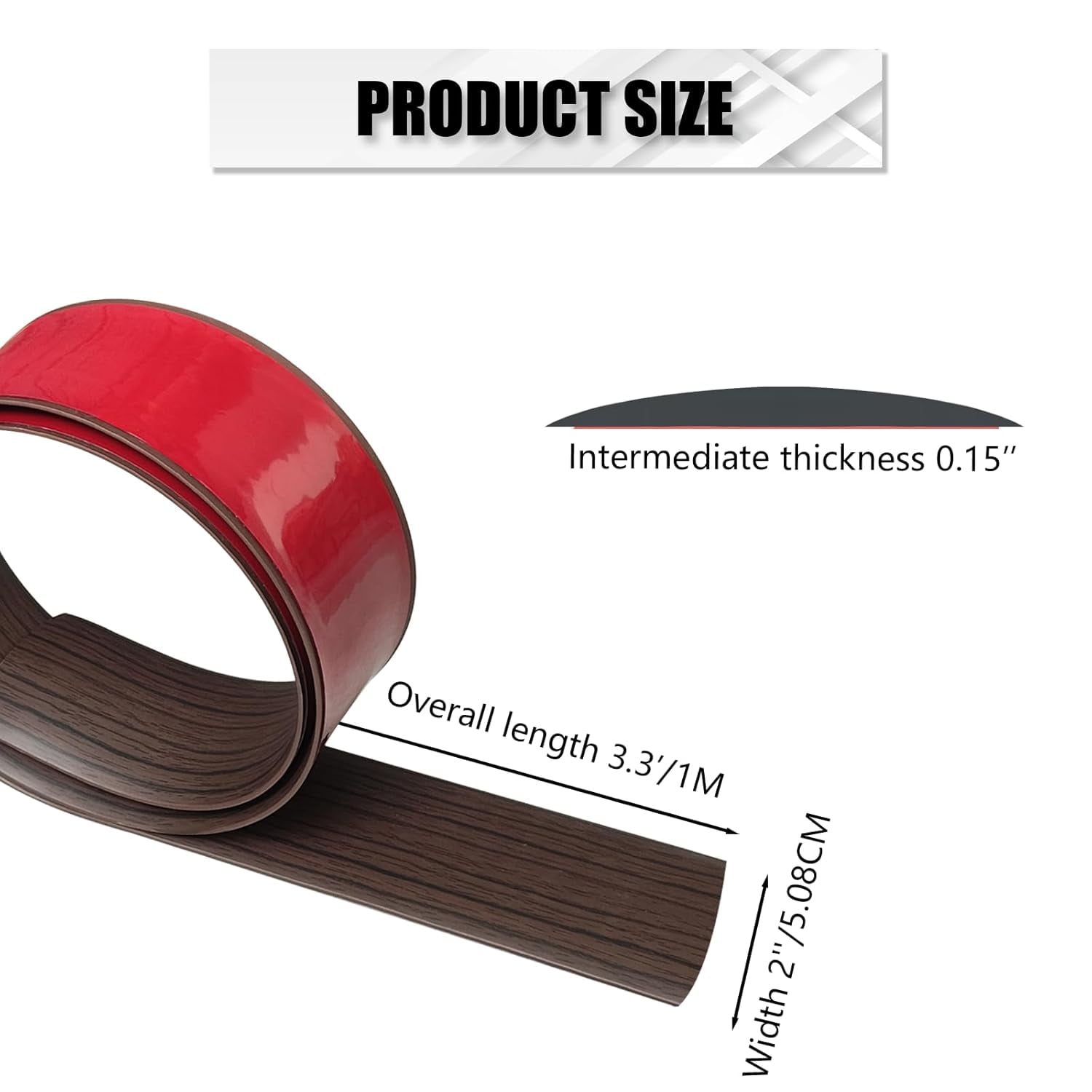 UITTG-Vinyl Floor Transition Strip Self Adhesive 2"×3.3' Brown Wood ...