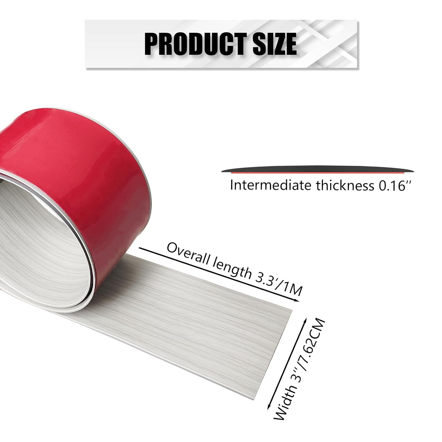 UITTG-Vinyl Floor Transition Strip Self Adhesive 3"×3.3' Light Gray ...