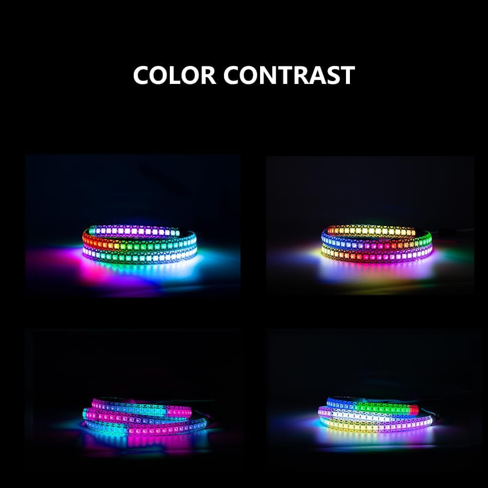 UITTG-WS2812B LED Strip Individual Addressable Light SMD 5050 144Pixels ...