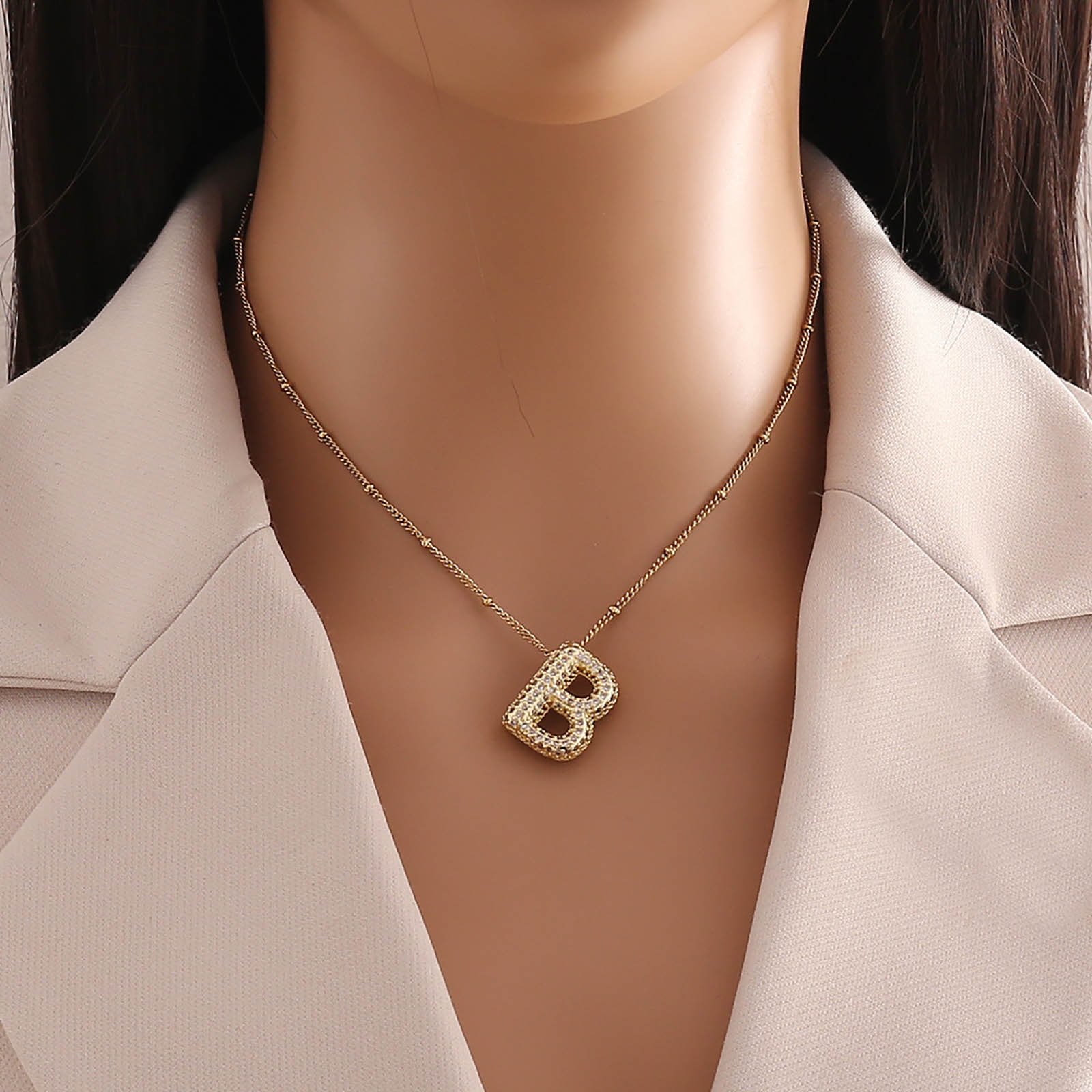 UIX A Z Bubble Letter Necklace Gold Balloon Initial Necklaces ...